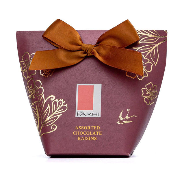 Assorted Chocolate Raisins in Bow Box, 130g - Rita Farhi